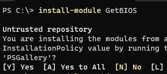 Using PowerShell to configure the BIOS on Windows