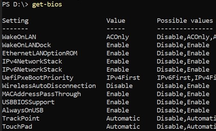 Using PowerShell to configure the BIOS on Windows